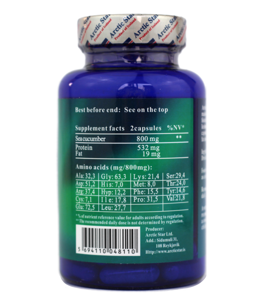 Arctic Star Sea cucumber capsules 80 capsules – Arctic Star Health ...